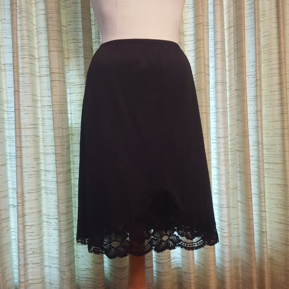 Vintage | Intimates & Sleepwear | Vintage Half Slip Black Nylon | Poshmark